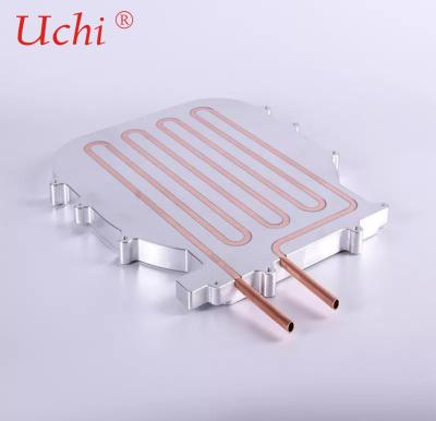 China Al 6063 / Al 6061 Liquid Cooling Plate Anti Anodizing With Copper Tube for sale