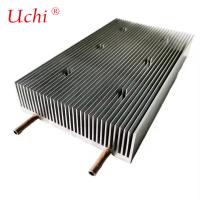 China Water Cold Plate Heat Sink Embedded Copper Tubes Water Cooling Heatsink 120(W)*36(H)*210(L)mm for sale