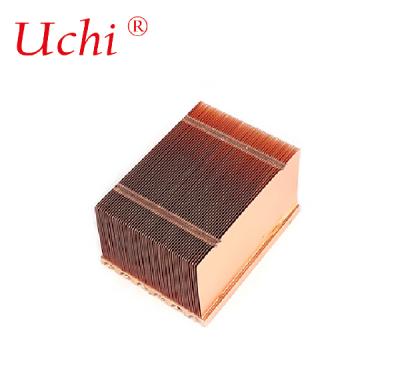 China Servers Copper Heat Pipe Radiator Buckle Fin Heat Sink Data Center Cooling for sale