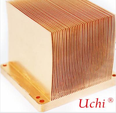 China Copper Skived Process Fins Heat Sink High Power Thermal Solutions Cooling for sale