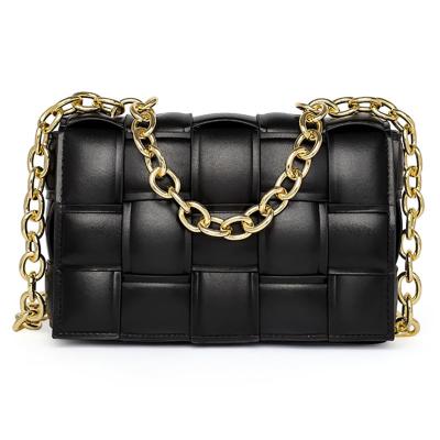 China Weave Flap Womens Leather Messenger Bag PU Leather Crossbody Bag for sale