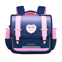 China Orthopedic Leather School Backpacks Boy Girl School Bag Large Capacity for sale
