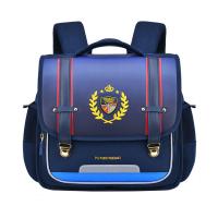 China Orthopedic Leather School Backpacks Boy Girl School Bag Large Capacity for sale