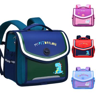 China Cartoon Leather Boys Dinosaur Backpack Toddler Book Bags For 6 12 Years Old for sale