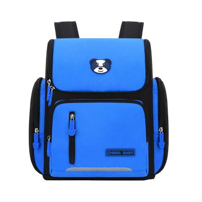 China Primary Leather School Backpacks Boys Girls Kids Orthopedic Mochila 42*32*20cm for sale