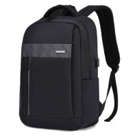 China 15.6inch Business Laptop Backpack USB Charging Black Leather Laptop Bag for sale