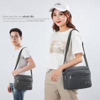 China Canvas Casual Shoulder Messenger Bag Solid Buckle MultiPocket for sale