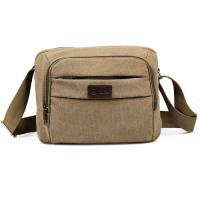 China Buckle Solid Vintage Canvas Messenger Bag Casual Portable Shoulder Bag for sale