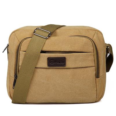 China Buckle Solid Vintage Canvas Messenger Bag Casual Portable Shoulder Bag for sale