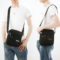 China Travel Shoulder Messenger Bag 2 Sizes Black Nylon Crossbody Bag Casual Waterproof for sale