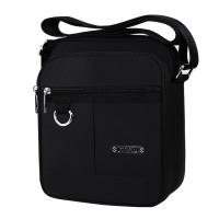 China Travel Shoulder Messenger Bag 2 Sizes Black Nylon Crossbody Bag Casual Waterproof for sale