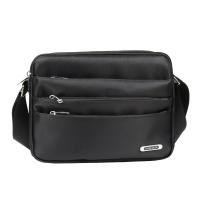 China Black Shoulder Messenger Bag Multi Pocket Crossbody Bag Casual Nylon for sale