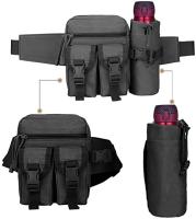 China Military Utility Waterproof Bum Bag Canvas Waist Pouch With Bottle Holder for sale