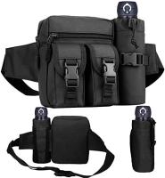 China Military Utility Waterproof Bum Bag Canvas Waist Pouch With Bottle Holder for sale