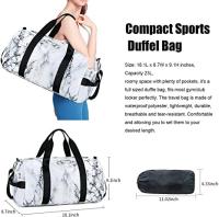 China Marble White Sports Duffle Bags For Men Women Casual 800g for sale