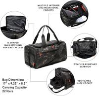 China Overnight  Water Resistant Gym Bag With Shoe Compartment 22L for sale