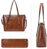 China Vintage Womens Leather Messenger Bag 15.6 Inch Laptop Tote Bag for sale