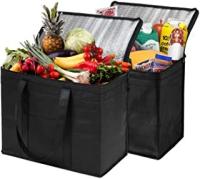 China Foldable Insulated Shopping Bags Groceries Sturdy Zipper Washable Stands Coller Bag for sale