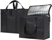 China Foldable Insulated Shopping Bags Groceries Sturdy Zipper Washable Stands Coller Bag for sale