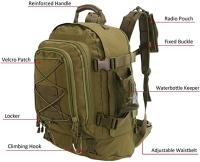 China Expandable 60l Tactical Military Camping Backpack Oxford Material for sale