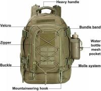 China Expandable 60l Tactical Military Camping Backpack Oxford Material for sale