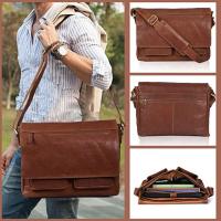 China 14inch Laptop Womens Leather Messenger Bag Canvas Cowhide 400g for sale