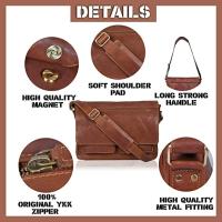 China 14inch Laptop Womens Leather Messenger Bag Canvas Cowhide 400g for sale