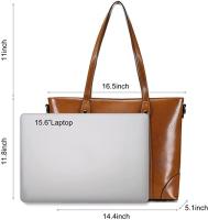 China 15.6 Inch Laptop Leather Tote Bag For Women PU Polyester Material for sale