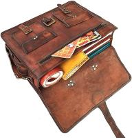 China 400g 14 Inch Vintage Handmade Leather Messenger Bag For Laptop Briefcase for sale