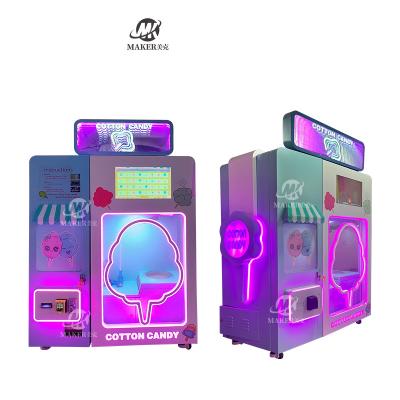 China Commercial Cotton Candy Vending Machine 3000W Automatic Stainless Steel Maker for Amusement Parks for sale