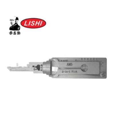 China Original Lishi 2in1 Lock Picks AM5 Pick Blank Keys Stainless Steel Silver for American Padlock AM5 Decoder for sale