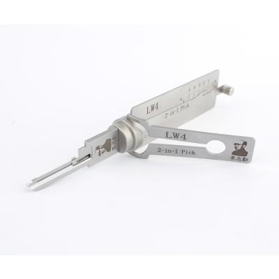 China New Arrival Lishi 2-in-1 LW4 Decoder Blank Keys for Unlocking Lishi Lock Picks for sale