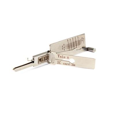 China New 2-in-1 LISHI Stainless Steel Silver Decoder Lock Picks Locksmith Tools Including Y1 Y5 Y5B Y6 Y6B Blank Keys for sale