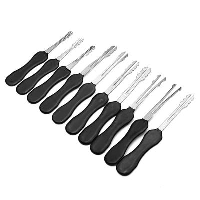 China High Quality Black Auto Lock Pick Set 10pcs Double Side Lock Pick Tools for sale