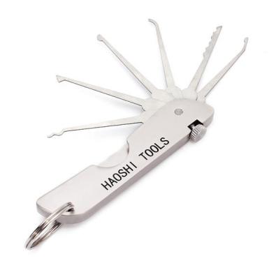 China High Quality HaoShi 6 in 1 Folding 6pcs Lock Pick Set Picking Locksmith Tool Opener Folding Locksmith Tool for sale