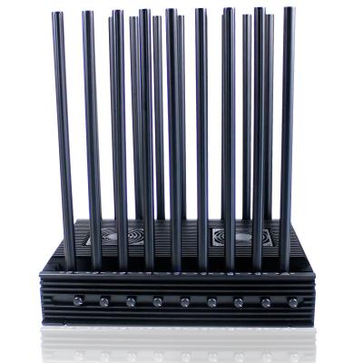 China 18 Antennas Signal Jammer for 2G, 3G, 4G, 5G, GPS, Wi-Fi (including Wi-Fi 6E), and RF Signals With 6-10W per Band and 6-7dBi Omni-Directional Antennas. for sale