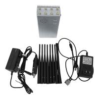 China 8 Antennas Portable Mobile Phone Signal Jammer with Bigger Hot Sink & Battery Blocks 2G 3G 4G 5G WIFI signals for sale