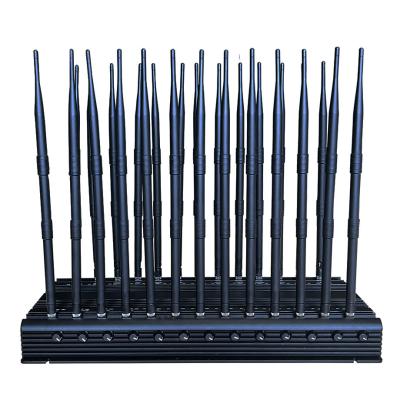 China Multifunctional 26 antennas jammer shielding all 2G 3G 4G 5G WIFI GPS RF LOJACK VHF UHF LORA FM Radio Signals with Remote Control for sale
