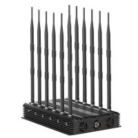 China Multifunctional 12 antennas jammer shielding all 2G 3G 4G 5G WIFI GPSL1 LOJACK signals with 70 meters blocking distance for sale