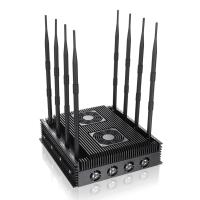 China New powerful 8 antennas jammer block 2G, 3G, 4G,5G signals. adjustable 72W output power cover range up to 80m for sale