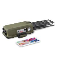 China Portable 8 antennas mobile phone signal jammer blocks 2G 3G 4G 5G WIFI signals with bigger hot sink & battery for sale