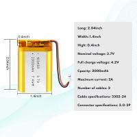 China 103450 3.7V Lithium Ion Polymer Battery 57g Rechargeable Li Ion Battery 2000mAh for sale