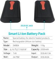 China 3.7V Lithium Battery Powered Heater 7.7kg 7.4V Heated Jacket Battery for sale