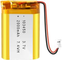 China NCM Rechargeable Li Ion Battery 3.7v 2000mah / Lithium Ion Battery Connector JST for sale
