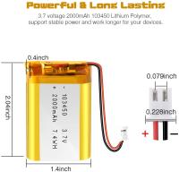 China NCM Rechargeable Li Ion Battery 3.7v 2000mah / Lithium Ion Battery Connector JST for sale