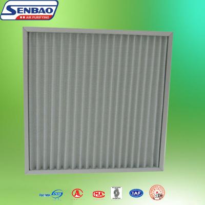 China Customized Fiberglass Pleated Panel Air Filters With Spray Iron Mesh for sale