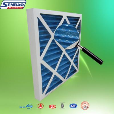 China Synthetic Fiber Pleated Panel Furnace Pre Filter With Paper Frame 16x25x1 for sale
