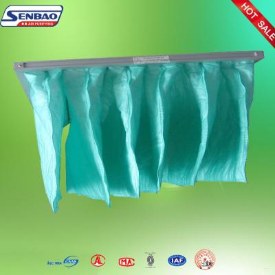 China F5 F6 Multi Pockets Bag Filter Systems / Green Pocket Filter for sale