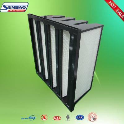 China HVAC System V Bank Filters Home Hepa Filter With Plastic Frame for sale