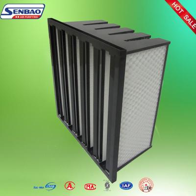 China Black V Bank  HVAC Air Filters Air Conditioning System ABS Plastic Frame for sale
